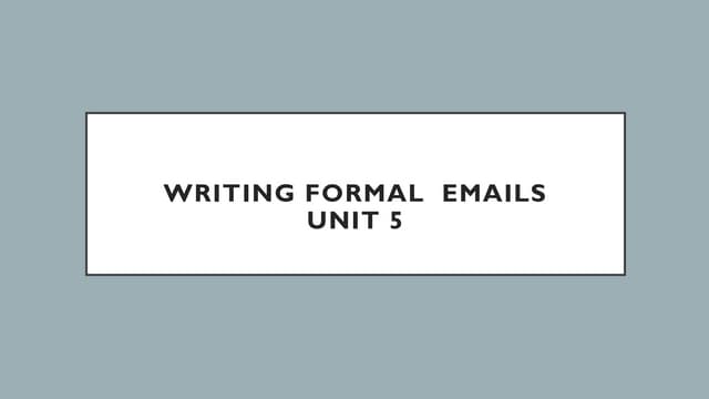 email writing ppt | PPTX