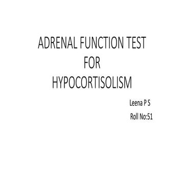 Adrenal function test for hypocortisolism | PPTX