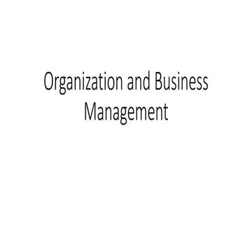 Presentation on Organization and Management | PPT