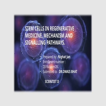 Stem cells in regenerative medicine ,Mechanism and signalling pathways ...
