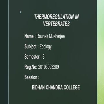 Thermoregulation in vertebrates presentation | PDF | Reptiles | Pets