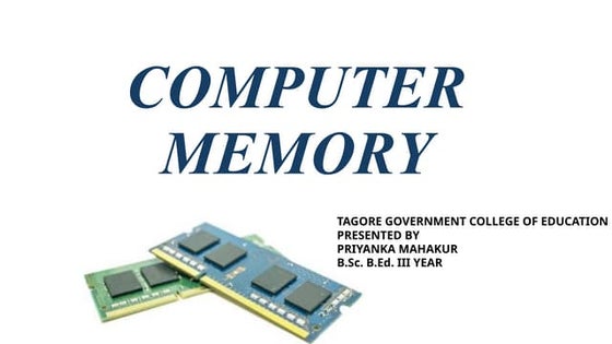 Primary Memory: RAM, ROM and their Types | PDF | Data Storage and ...