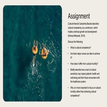 [ANSWERED 2025] Cultural theorist Campinha-Bacote describes cultural ...