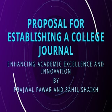Proposal for Establishing a College Journal | PPT