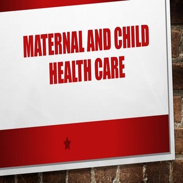 Maternal and child health programme | PPTX