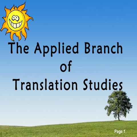 Presentation 3 applied branch of translation studies | PPT