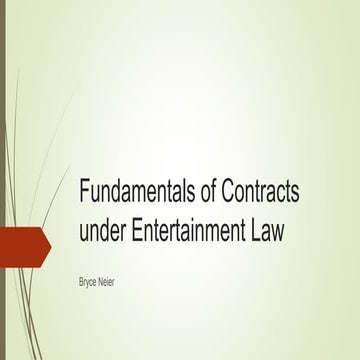 Fundamentals of Contracts under Entertainment Law | PPTX