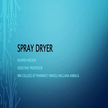 SPRAY DRYER | PPTX