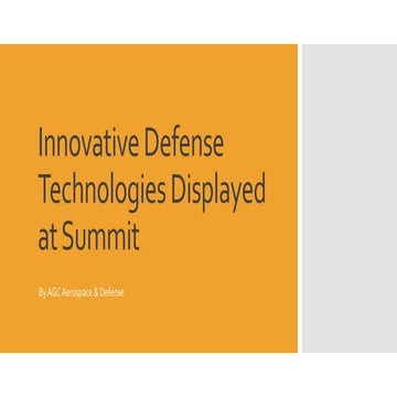 Innovative Defense Technologies Displayed at Summit | PPT