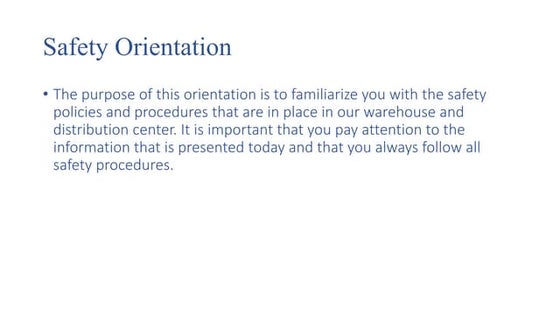 General Safety Presentation | PPT