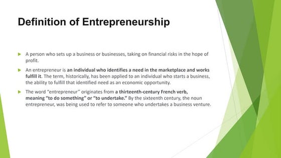 Introduction to entrepreneurship | DOCX