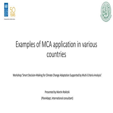 National Adaptation Plans Thailand - Examples of MCA application in ...