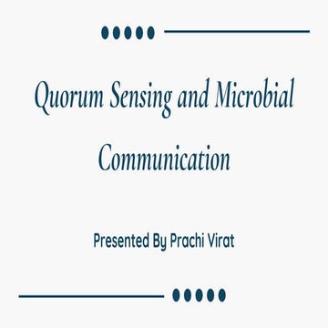 Quorum Sensing and Microbial Communication | PDF