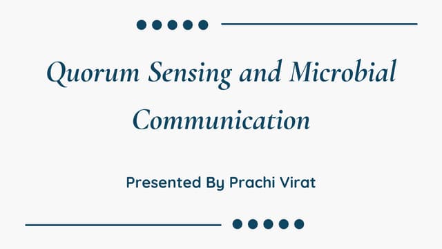 Quorum sensing in bacteria | PPT