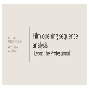 "Leon: The Professional" opening sequence analysis | PDF