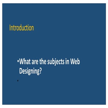 What are the subjects in web designing ? | PDF