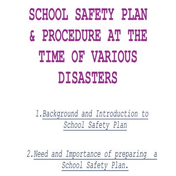 disaster management and safety in schools | PPTX