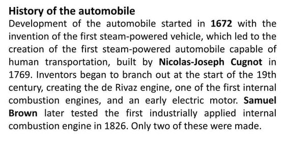 History of automobile | PPT | Luxury Cars | Auto Type