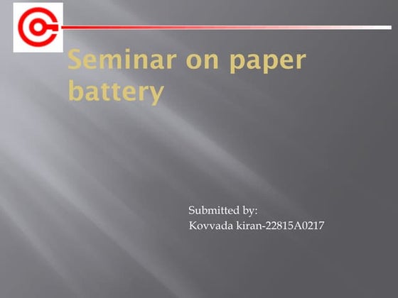 Paper battery document and report | DOCX