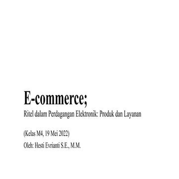 Presentation 4 Ritel dalam perdagangan elekronik | PDF