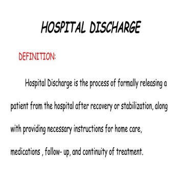 Discharge from hospital in nursing | PPTX