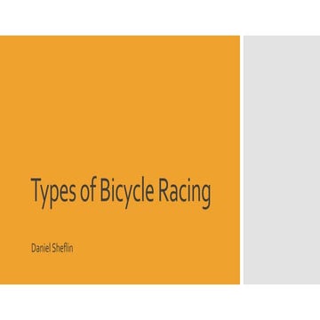 Types of Bicycle Racing | PPT