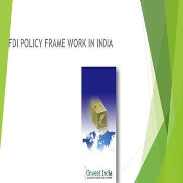 FDI POLICY FRAME WORK IN INDIA | PPT