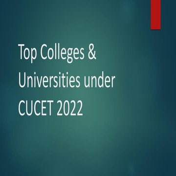 CUCET Colleges List | PDF