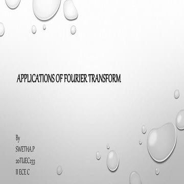 Fourier transform and its application in geomatics enginnering | PPTX