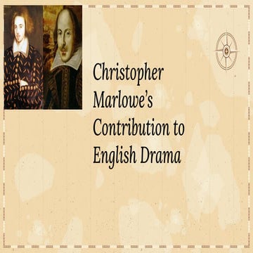 Christopher Marlowe's Contribution to English Drama | PDF