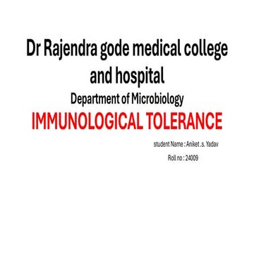 Immunosuppression and immune tolerance ppt | PPTX