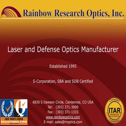 Rainbow Research Optics, Inc. | PPT