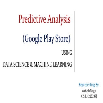 Data Science | Predictive Analysis of Play Store using Data Science ...