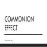 Common ion effect | PDF