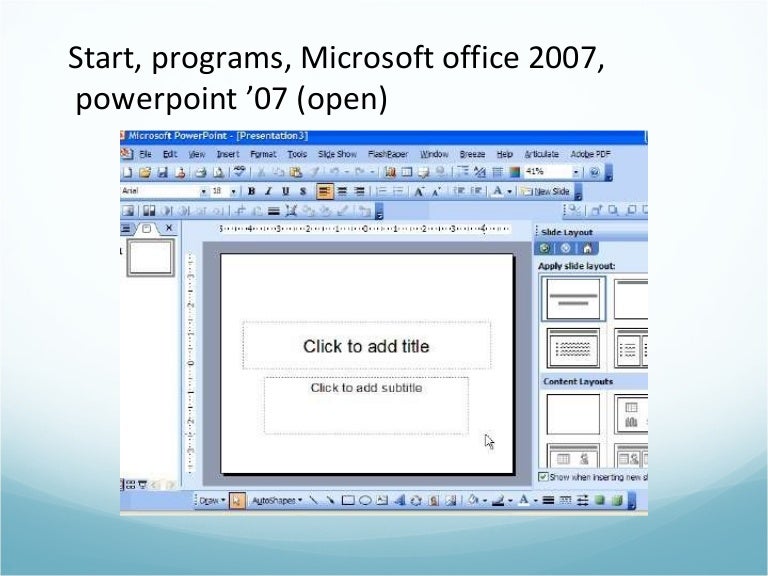 Powerpoint: "How to make the first page"