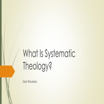 What Is Systematic Theology? | PPTX