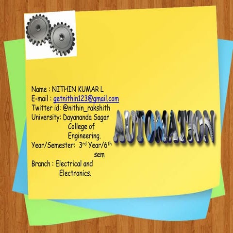 Automation | PPTX | Robotics | Technology & Computing