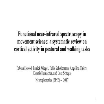 Functional Near Infrared Spectroscopy In Movement Science A Systematic Review On Cortical