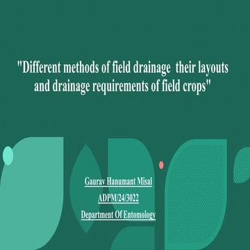 DESIGN OF SUBSURFACE DRAINAGE SYSTEM | PPTX