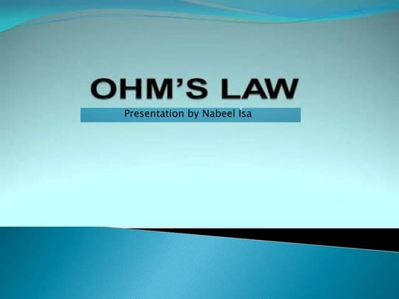 ppt Ohm's law | PPT | Physics | Science