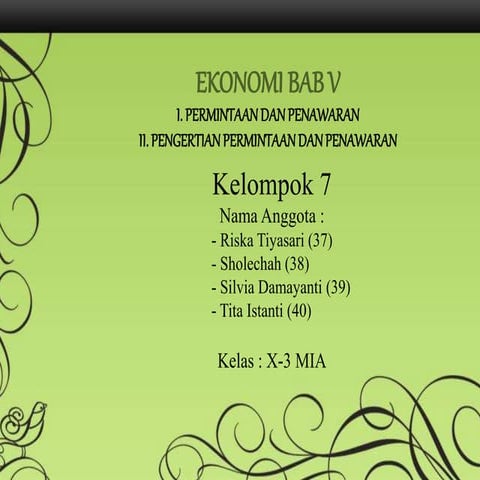 Penawaran dan permintaan Ekonomi Kelas X | PPTX