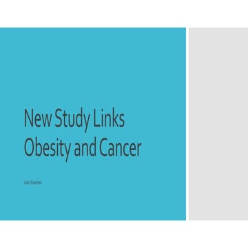 New Study Links Obesity and Cancer | PPT