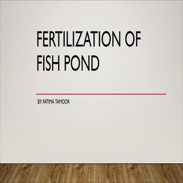 Fertilization of Fish Pond | PDF