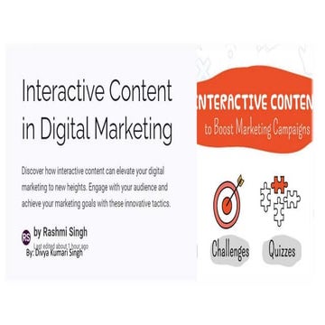 Interactive Content in Digital Marketing | PPT