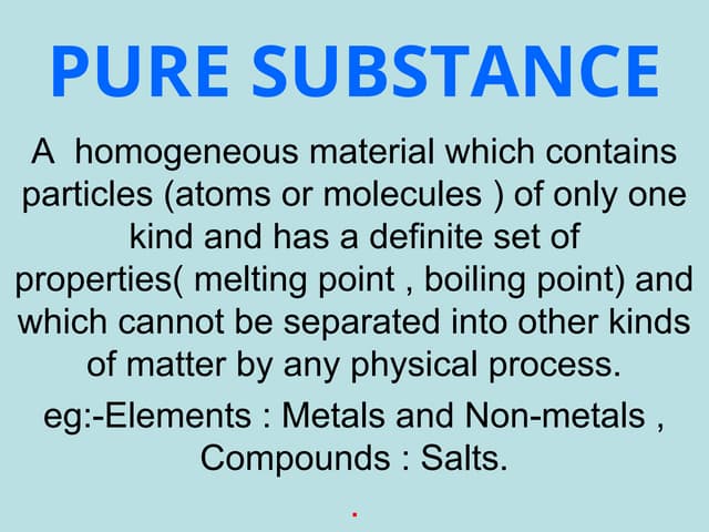 PURE SUBSTANCES | PPT