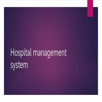 Hospital Management System | PPTX