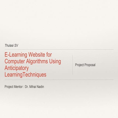 Research Project - E-learning website for Computer Algorithms | PPTX ...