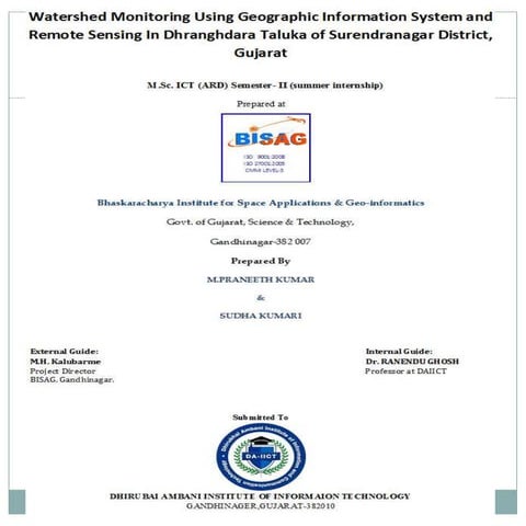 MONITORING OF WETLANDS IN PANDU RIVER SUBWATERSHED UTTAR PRADESH USING ...