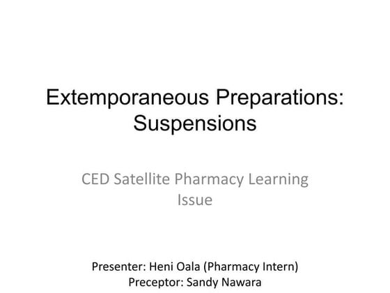 Extemporaneous Compounding | PPTX