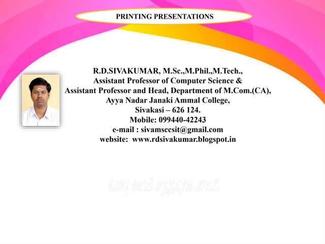 Presentation on msword page layout | PPTX